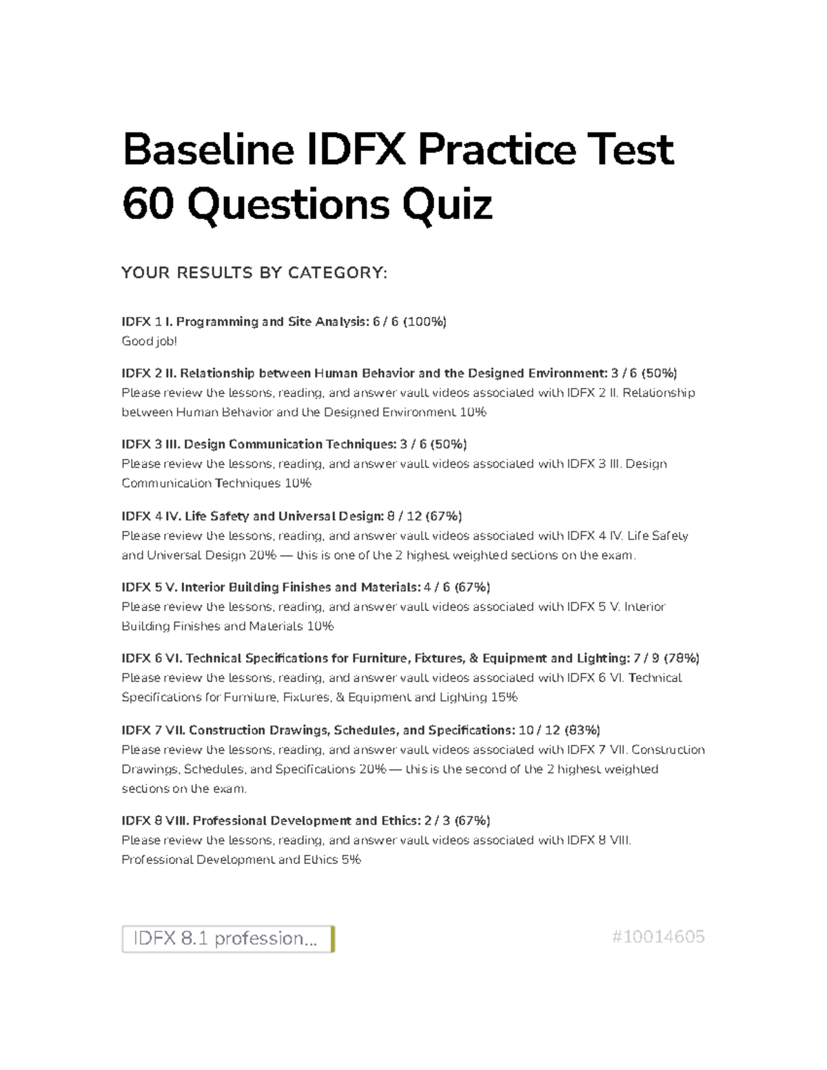 IDFX Comprehensive Exam Review: Key Concepts & Practice Quiz - Studocu