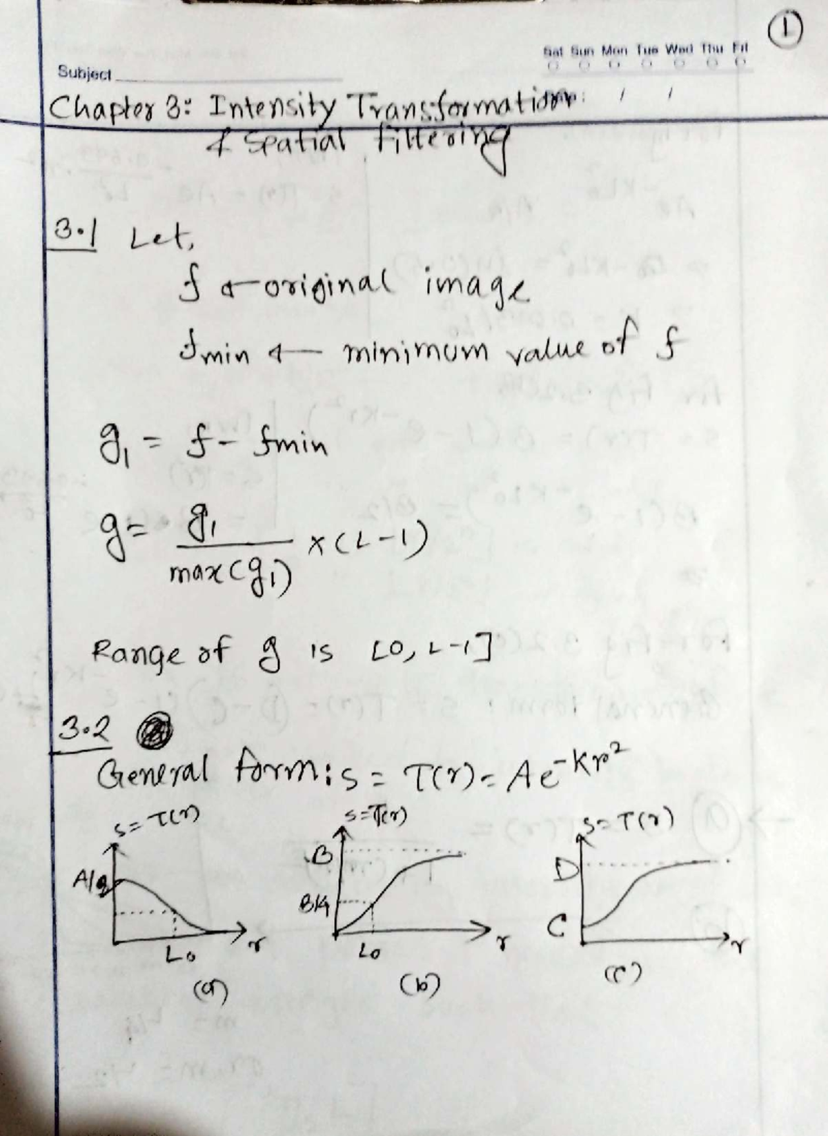 Chapter 3: Intensity Transformations & Spatial Filtering (CS101) - Studocu