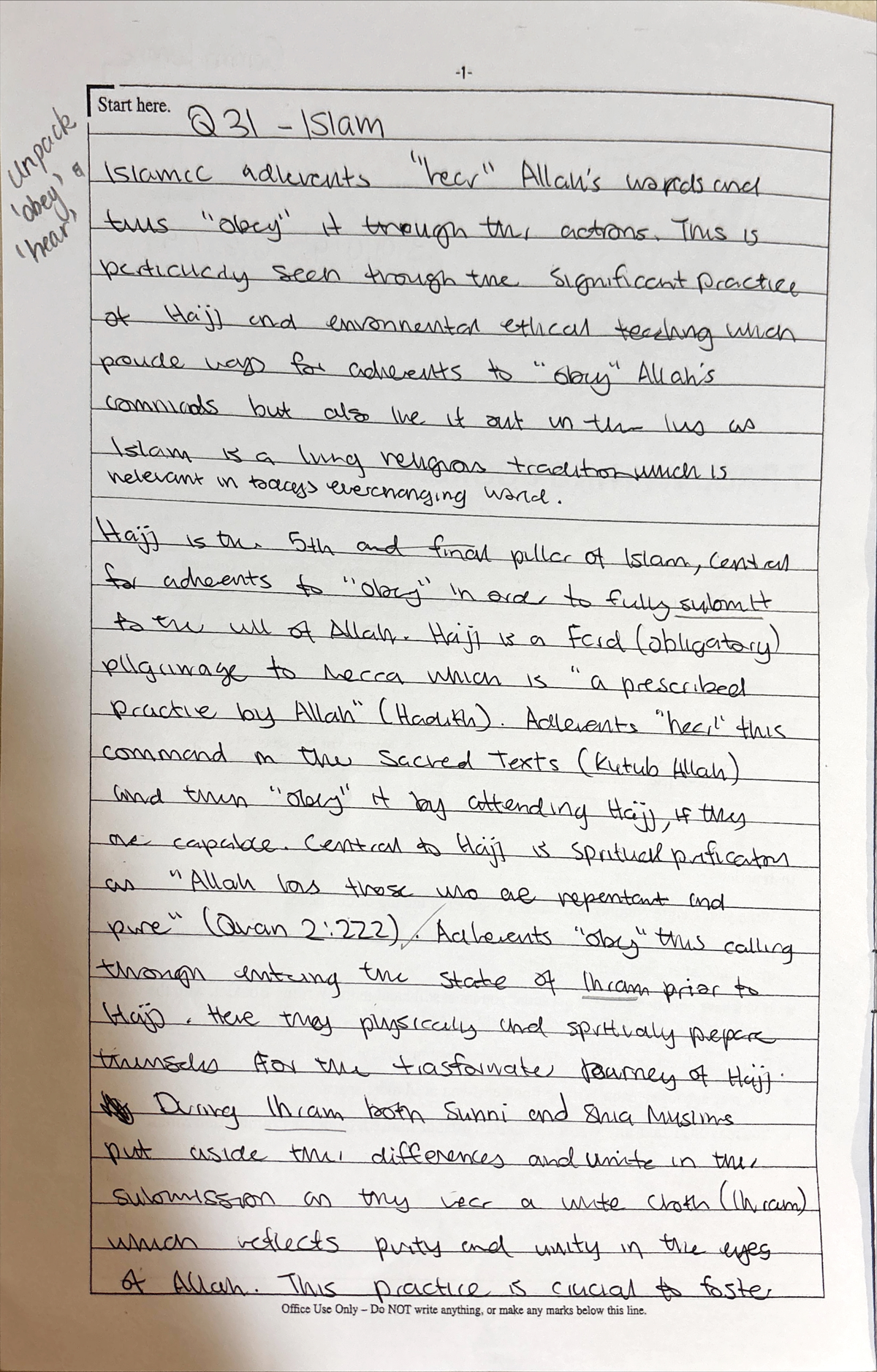 Islam 20: Integrated Essay on Hajj and Environmental Ethics - Studocu