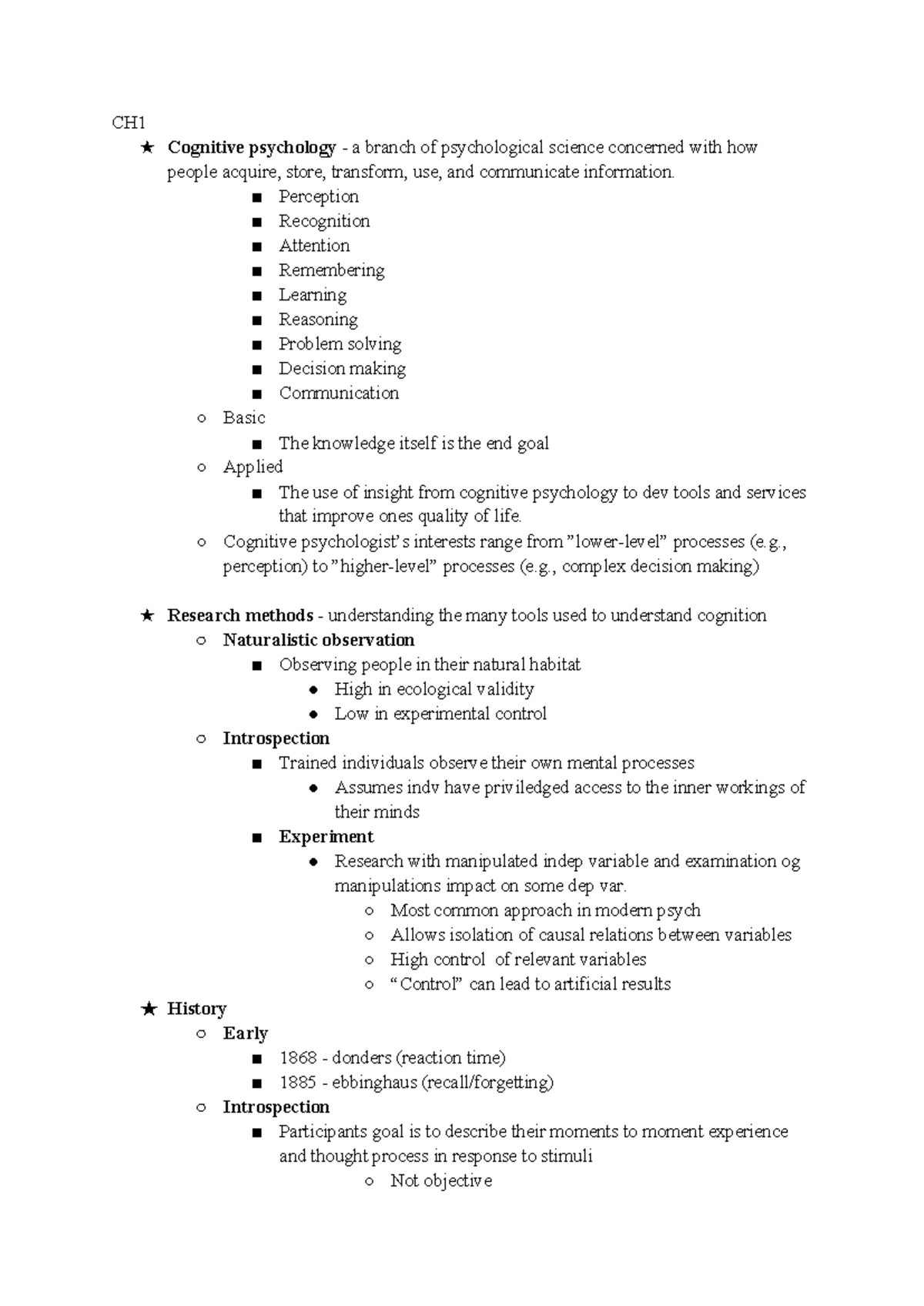 Cognition Exam Study Guide: Key Concepts and Theories - Studocu