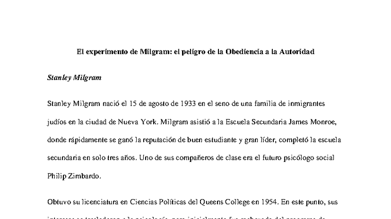 Experimentos de Milgram: La Obediencia a la Autoridad en Psicología ...