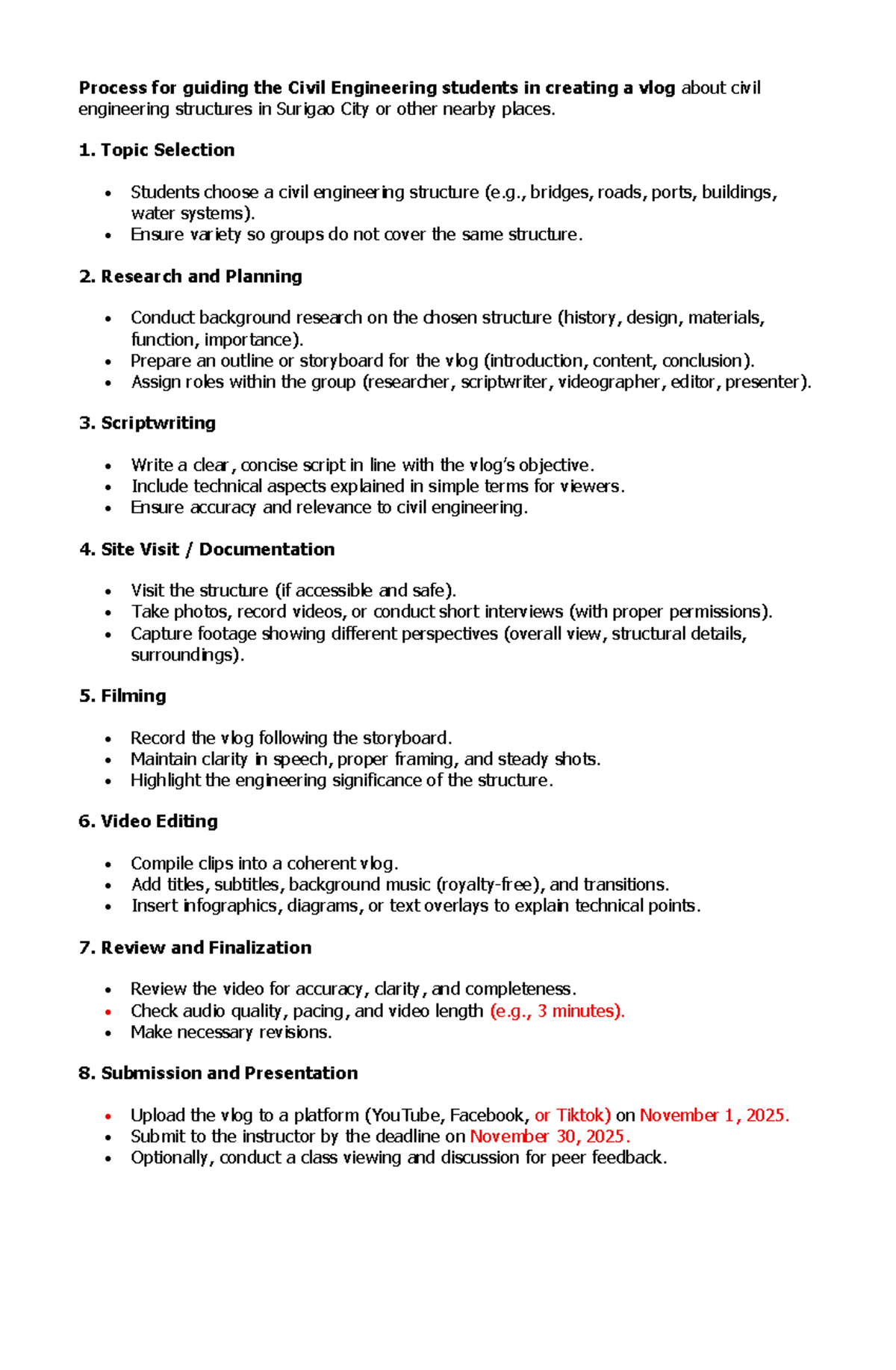 CE 101: Vlog Creation Process for Civil Engineering Structures - Studocu