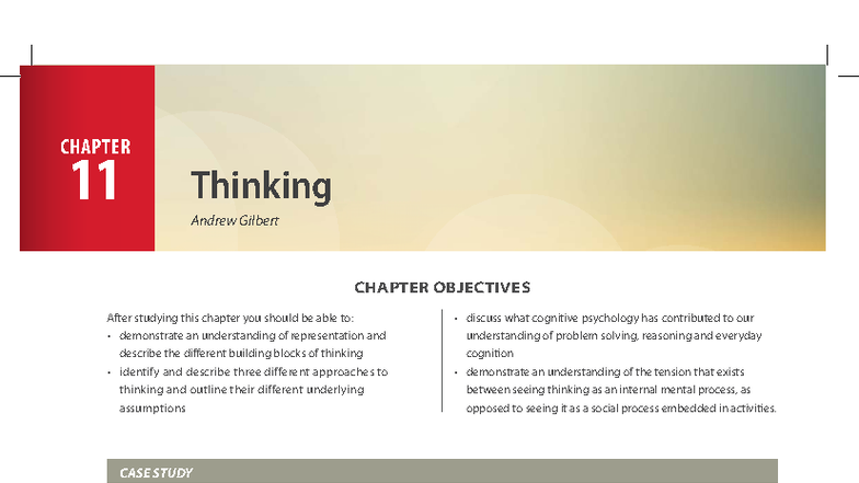 Chapter 11: Understanding Thinking and Representation in Psychology ...