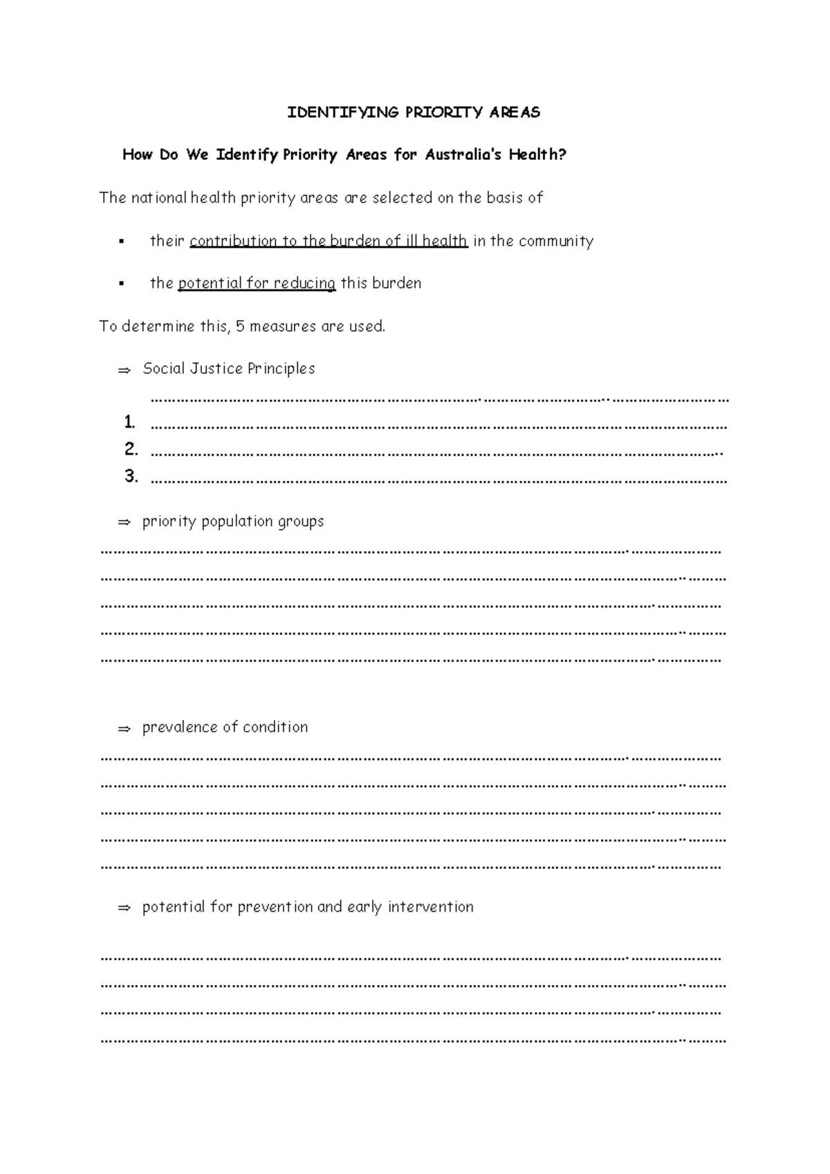 A. Identifyng Priority Areas - IDENTIFYING PRIORITY AREAS How Do We ...