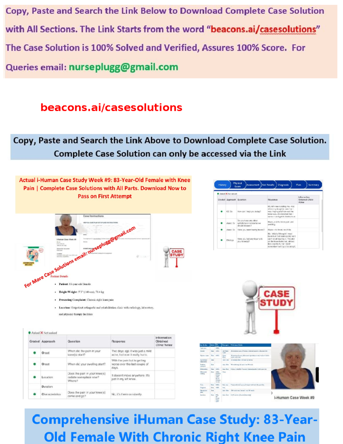 I-Human Case Study: Week 9 - 83yo Female Knee Pain Diagnosis ...