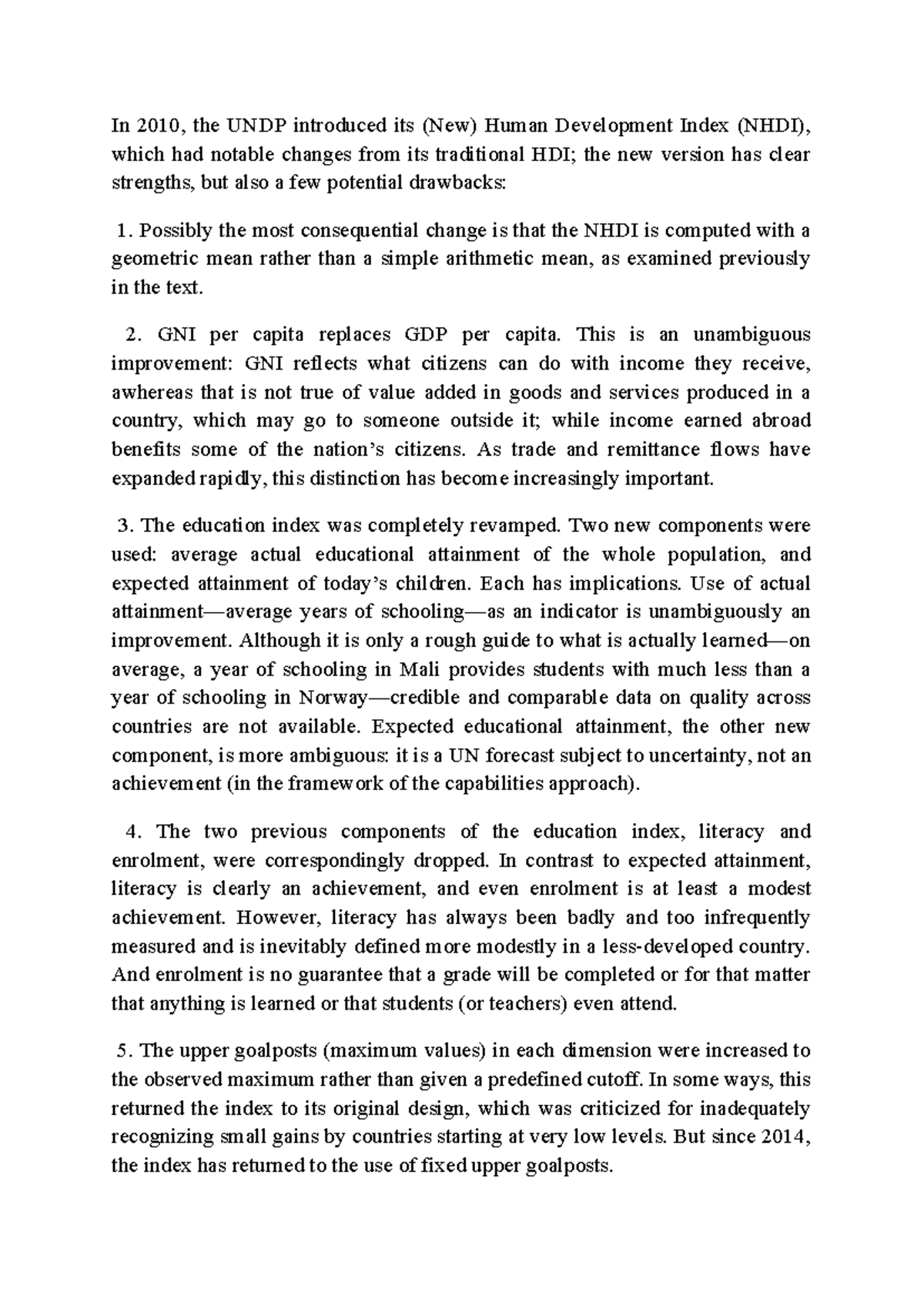 NHDI Analysis: Key Changes & Implications in Human Development - Studocu