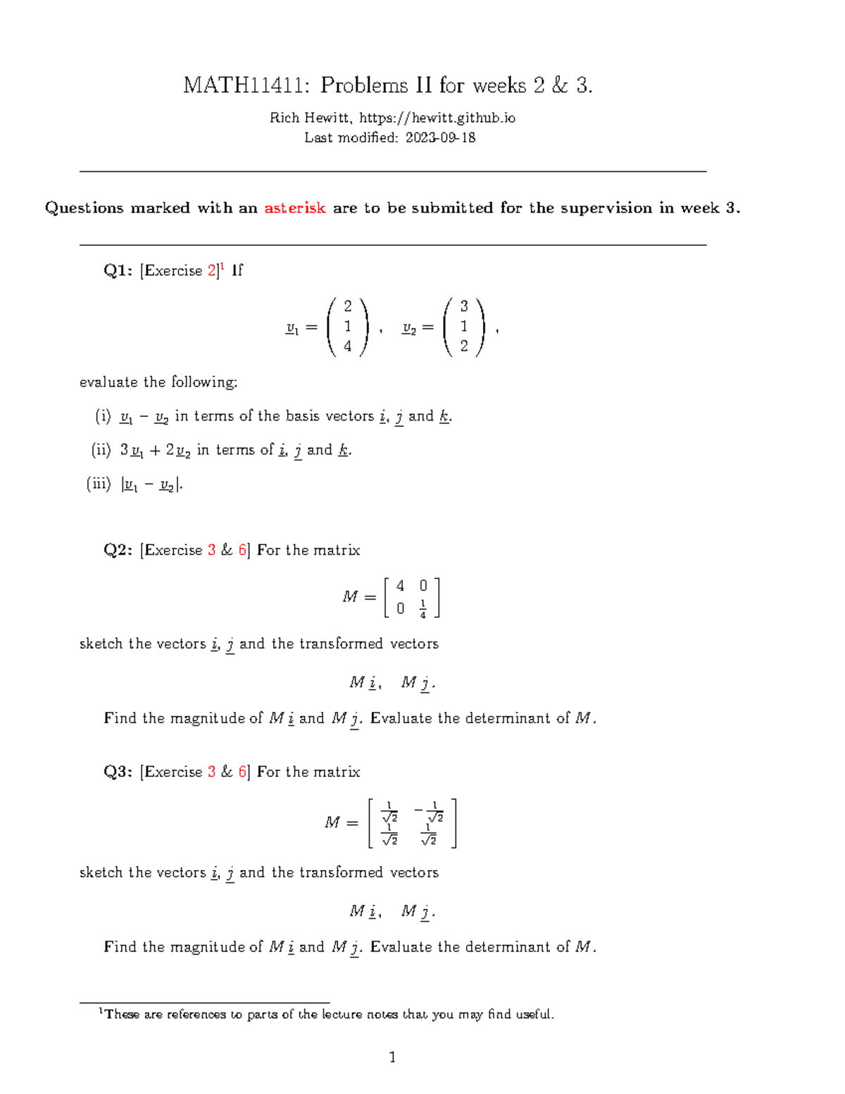 MATH11411: Week 3 Practice Problems II and Solutions - Studocu