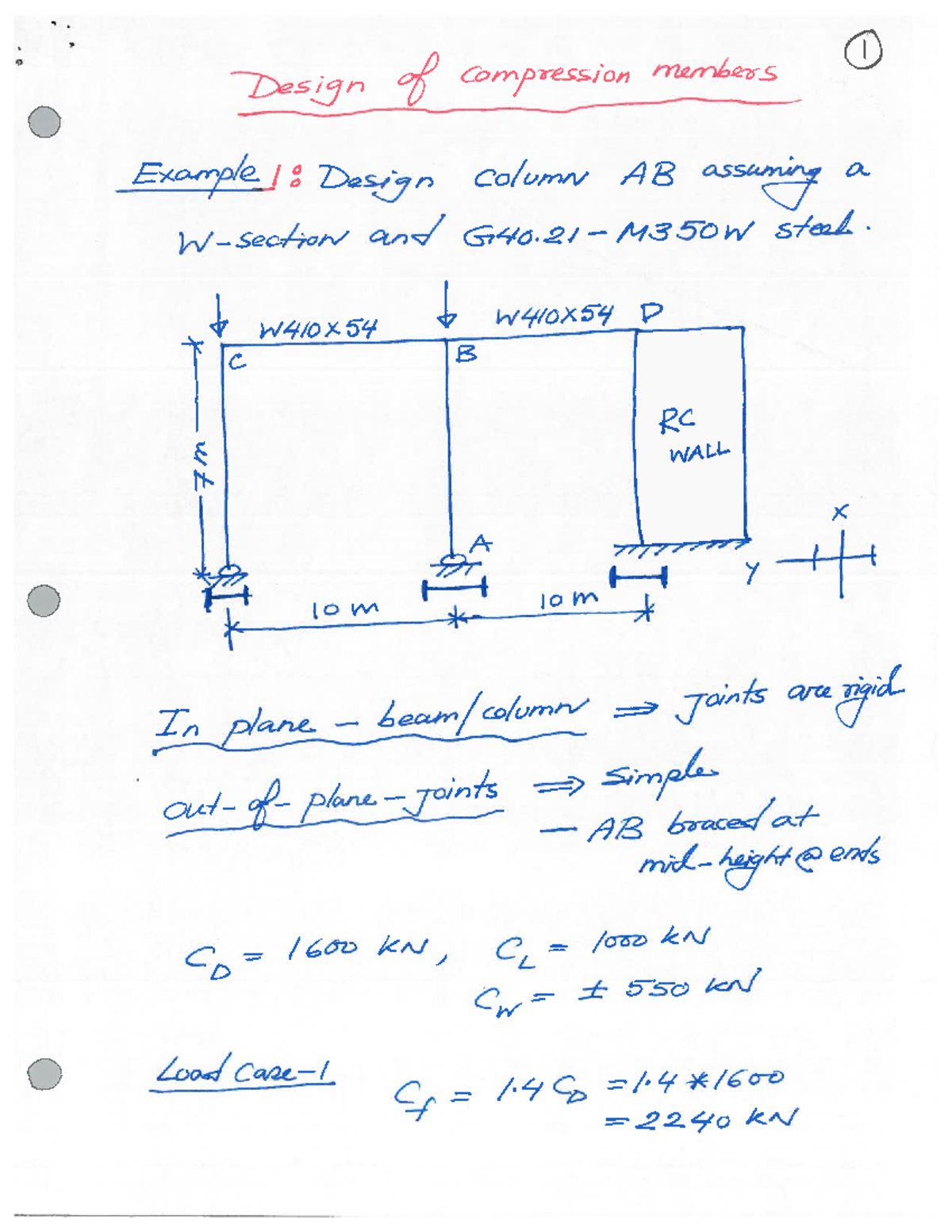 Compression Members Design Examples: W410X54 & W310X79 - Studocu
