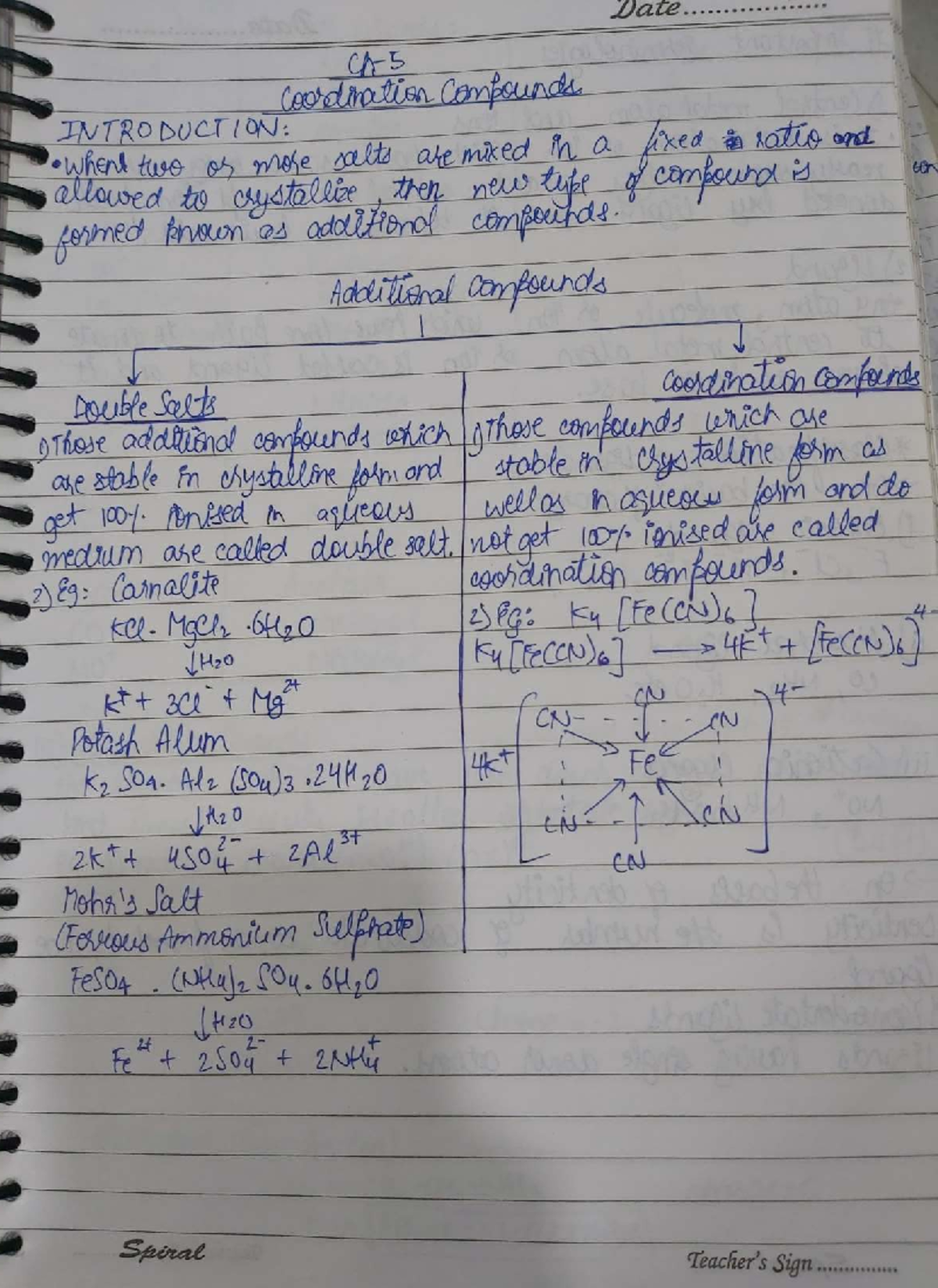 Coordination Compounds: Key Concepts and Terminology Notes - Studocu