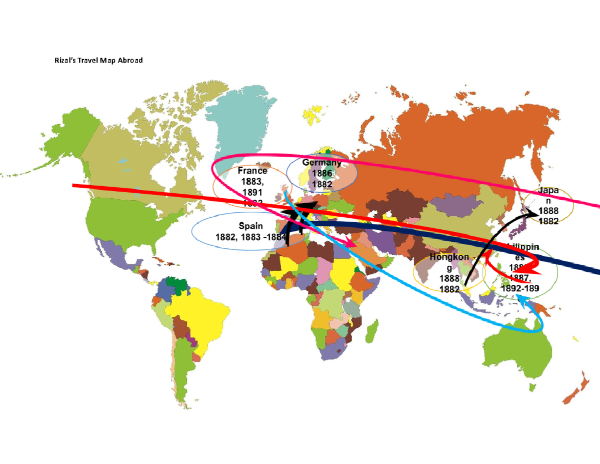 Rizal's Travel Abroad timeline - Readings in the Philippine History ...