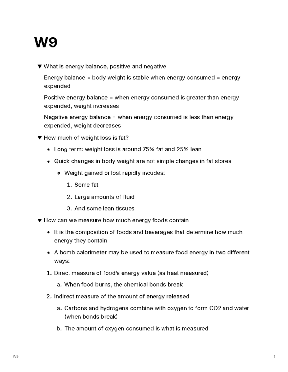W9 Human Nutrition: Energy Balance, Body Composition & Eating Disorders ...