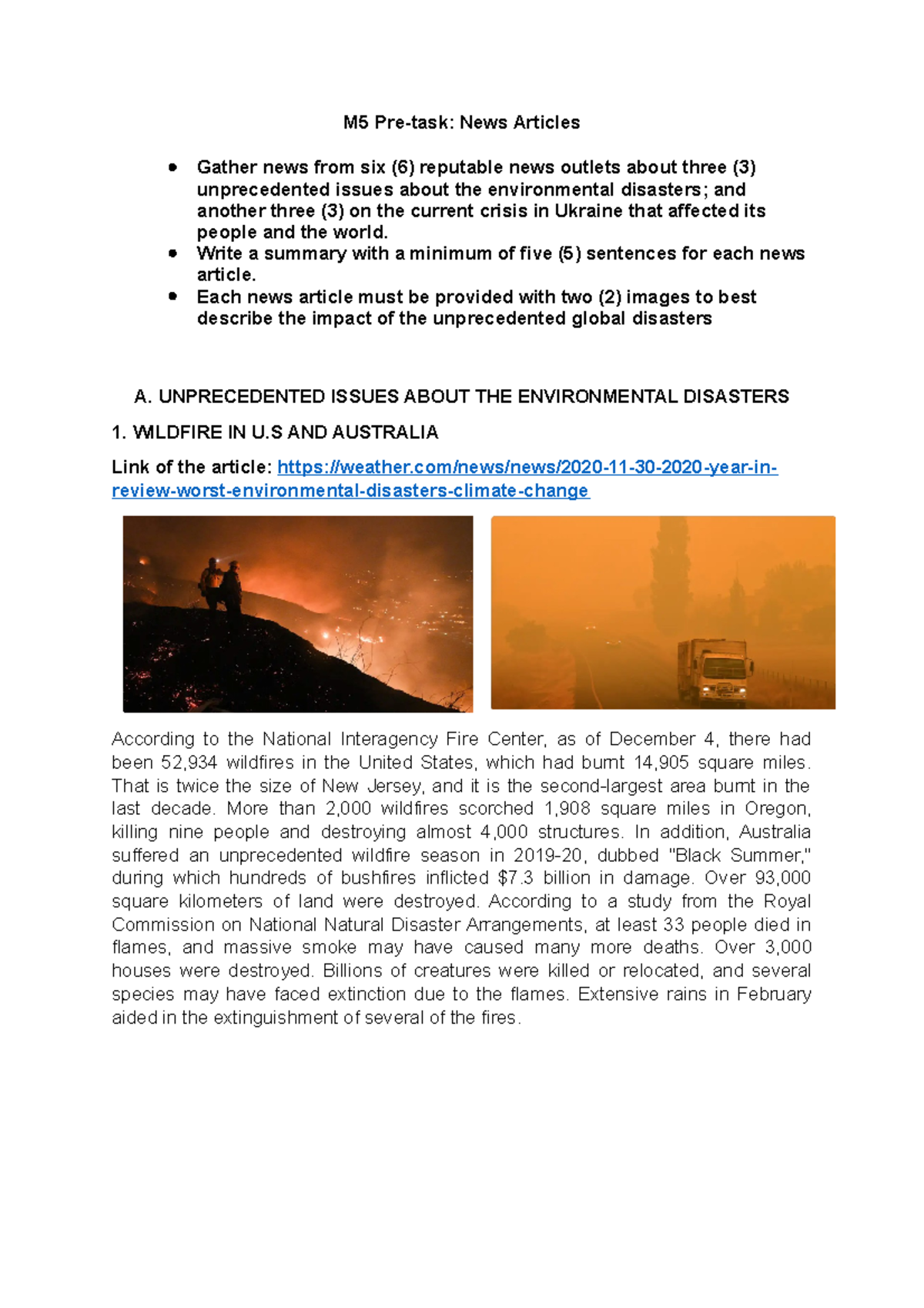 The Contemporary World-M5-Learning-Task - M5 Pre-task: News Articles ...