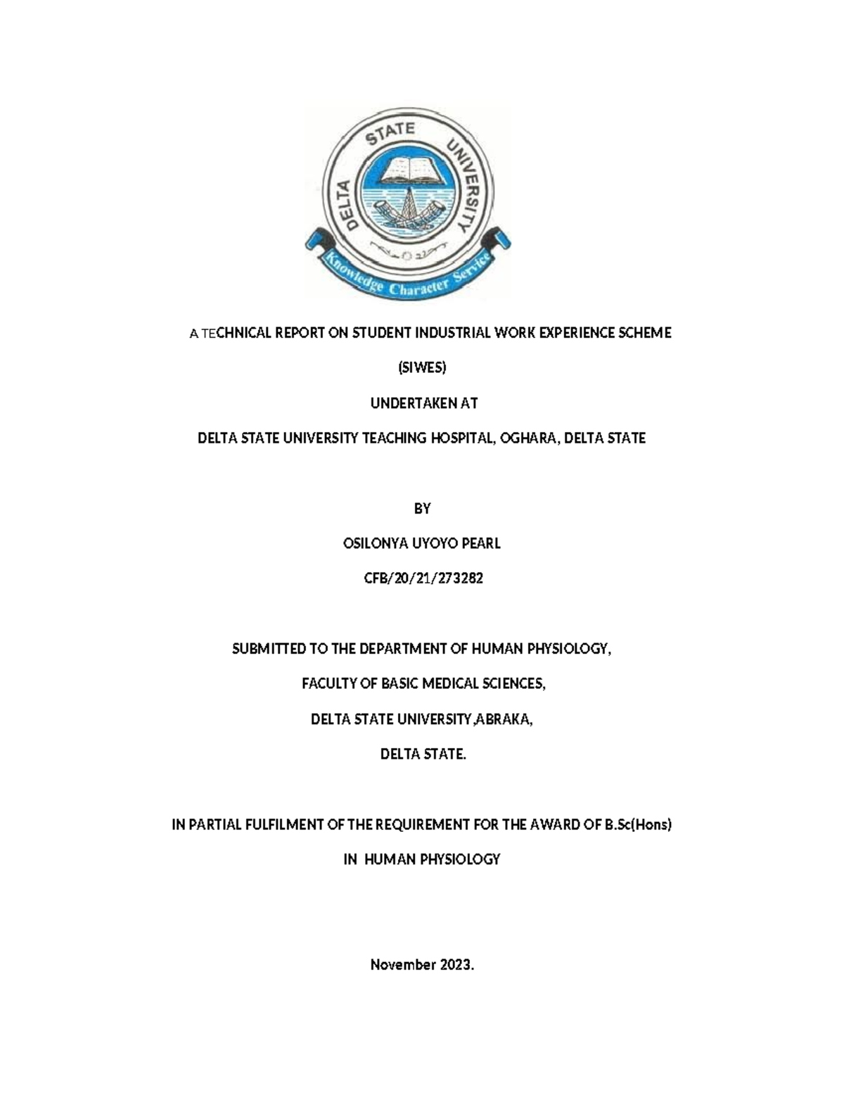 IT Report - Student Industrial Work Experience Scheme (SIWES) at ...