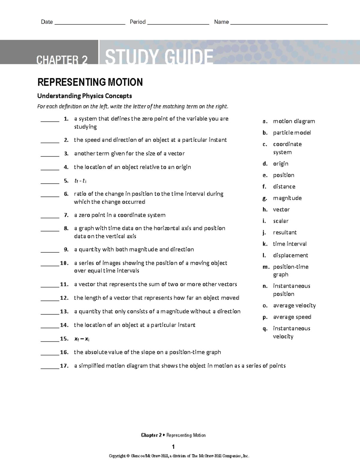 Chapter 2 Motion Representation Study Guide Questions - Studocu