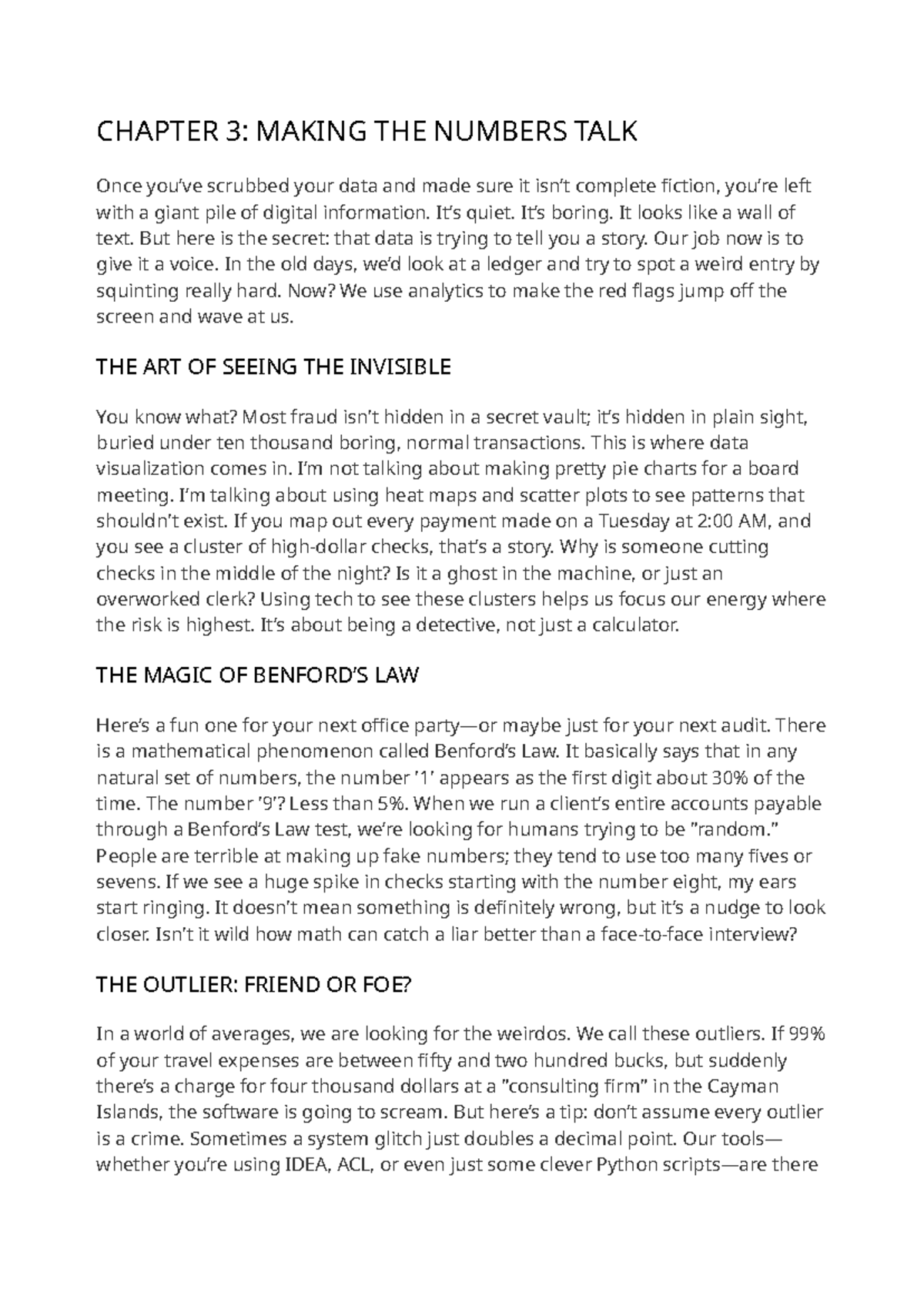 CHAPTER 3: MAKING THE NUMBERS TALK - E-Book Accounting Basics - Studocu