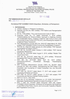 Implan re Enhanced Community Immersion Program - Republic of the ...