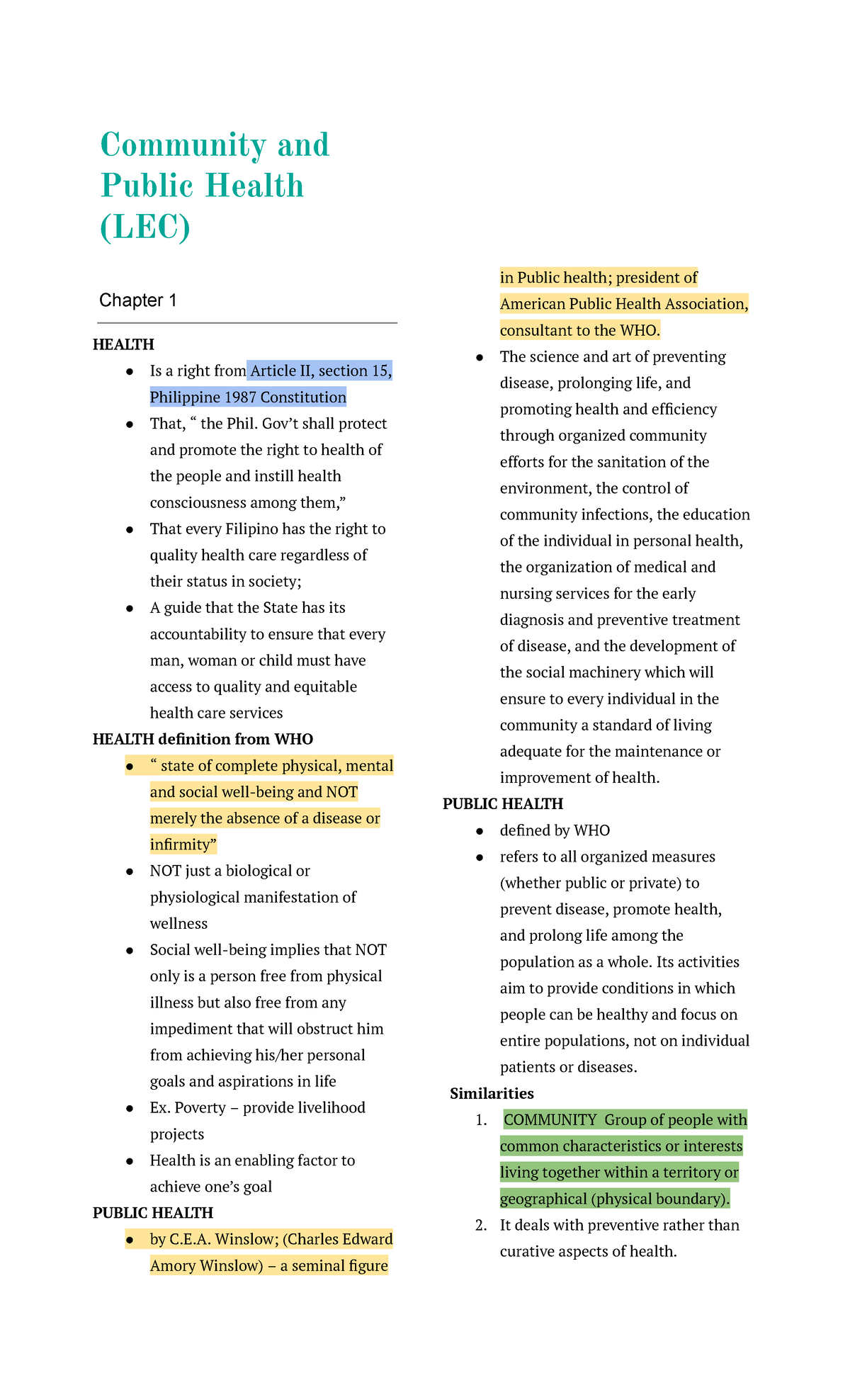 CPH LEC Chapter 1: Understanding Health and Public Health Concepts ...