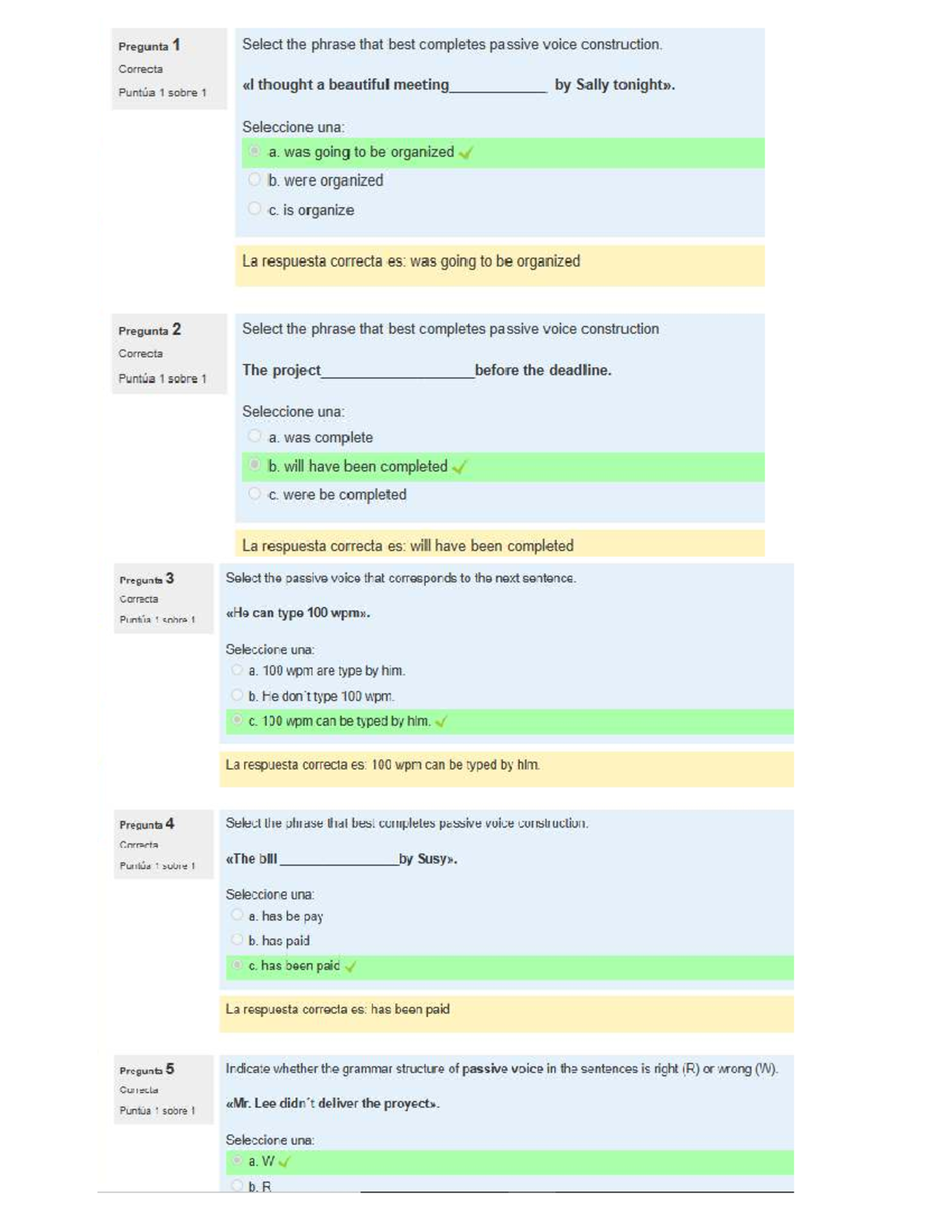 Assignment 5: Questionnaire on Passive Voice Construction - Studocu