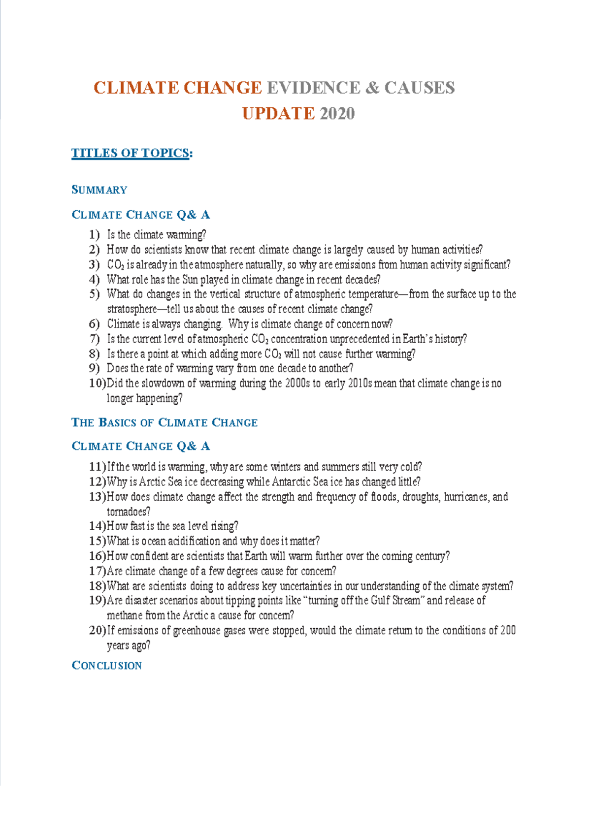 New PLAN Xc1 - Climate Change : Evidence & causes of it which was ...