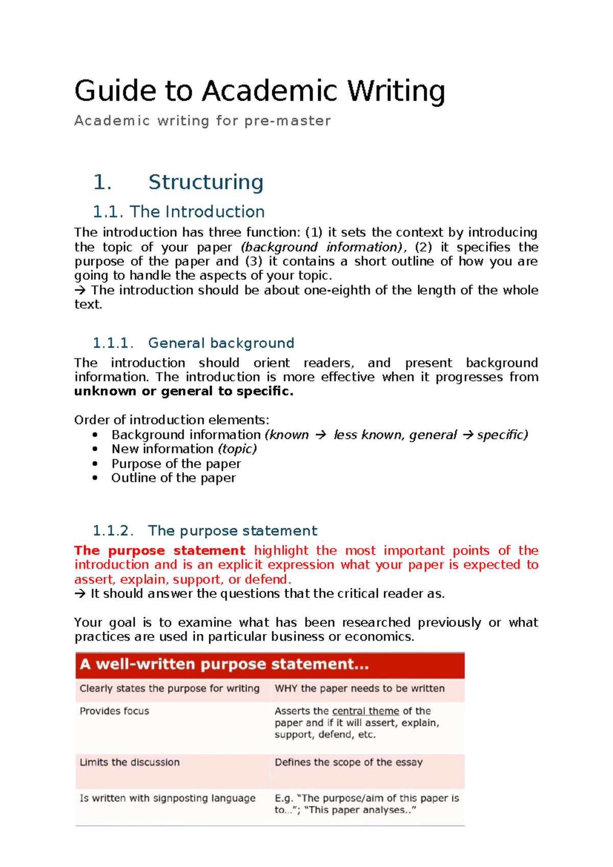Guide to Academic Writing: Structuring Your Paper - Studeersnel