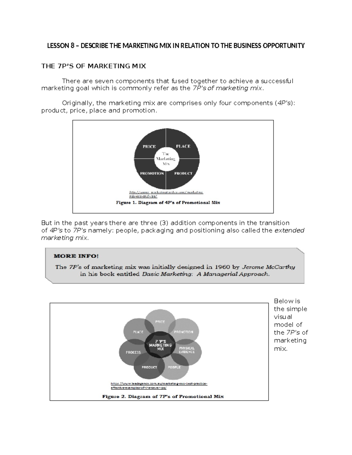 Lesson 8: Understanding the Marketing Mix for Business Opportunities ...