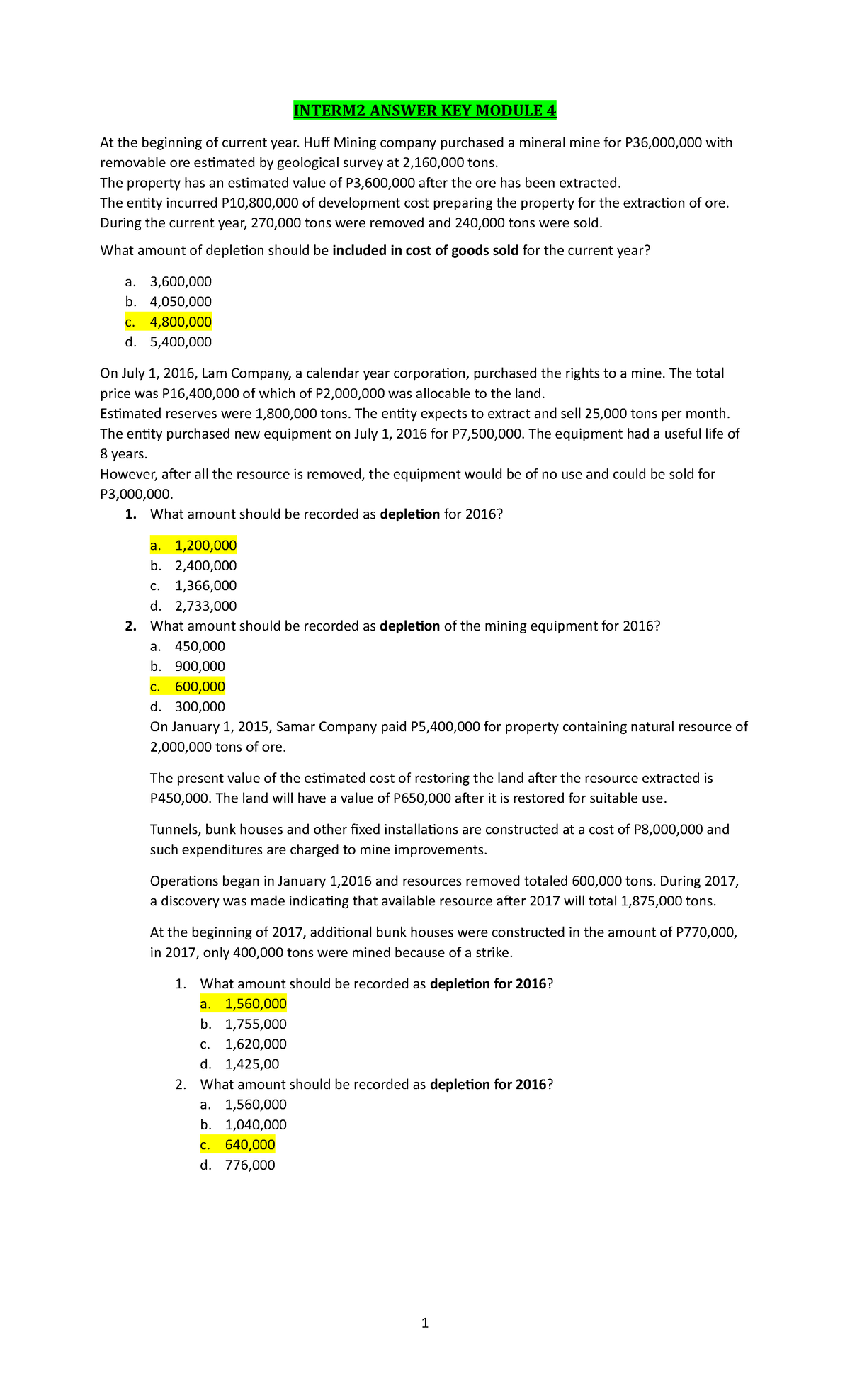 Interm 2 Answer Key Module 4 - INTERM2 ANSWER KEY MODULE 4 At the ...