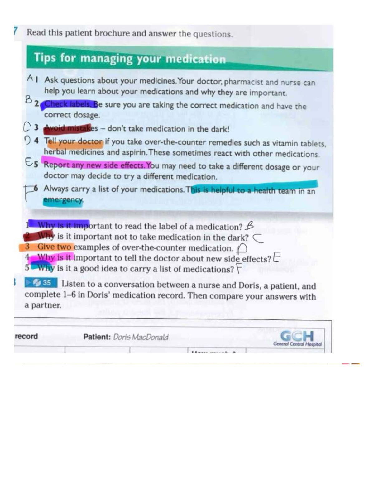 Patient Medication Management Tips: GCH General Central Hospital - Studocu