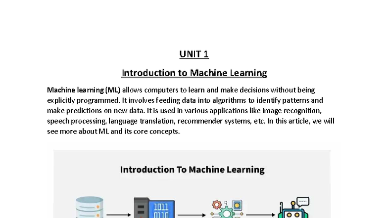 Mldaf 1 - Introduction to Machine Learning Concepts and Applications ...