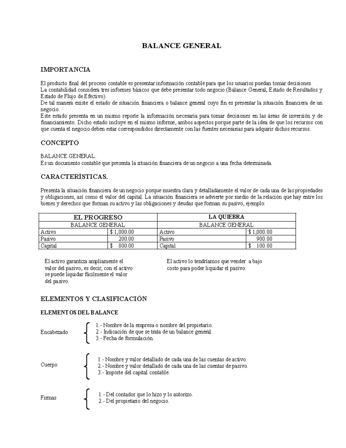 Balance General - Definición - BALANCE GENERAL IMPORTANCIA El producto ...
