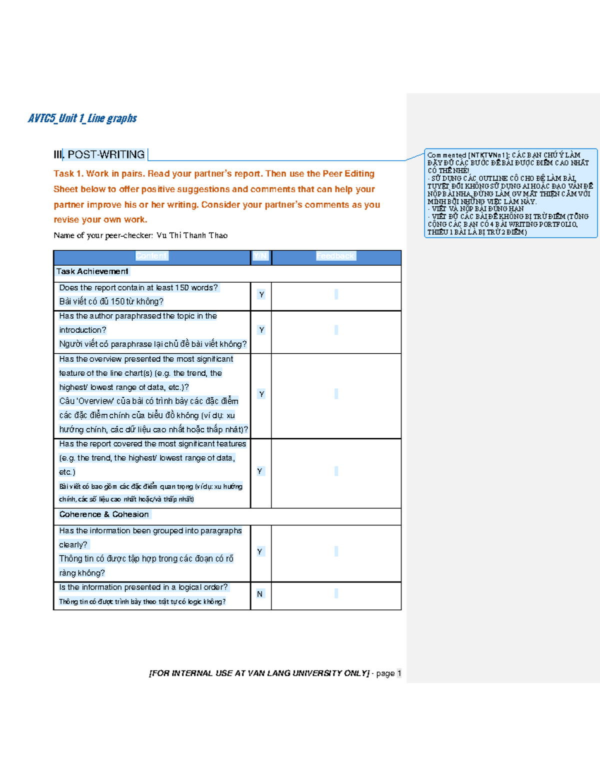 648225473-Writing - fgfd - III. POST-WRITING Task 1. Work in pairs ...