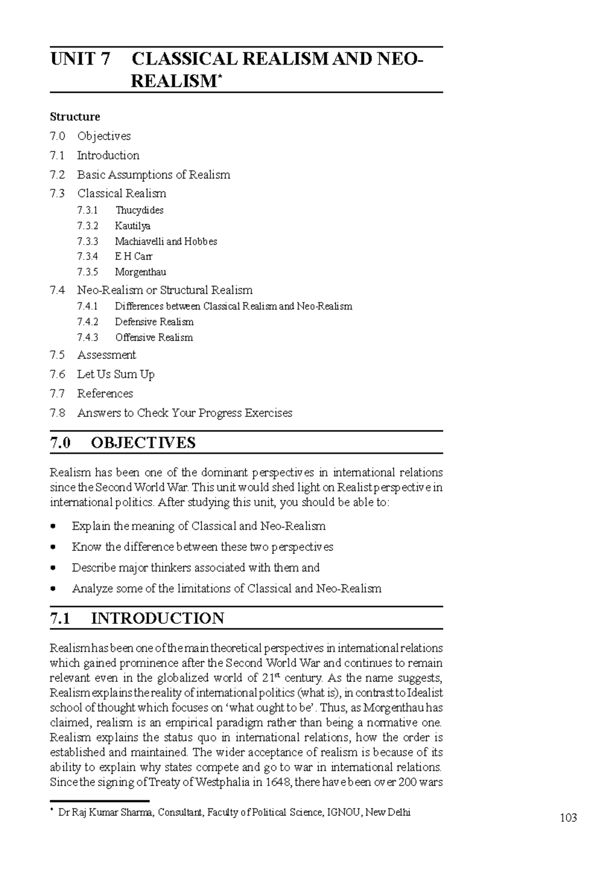 Unit-7 classical realism and neo realism - Classical Realism & UNIT 7 ...