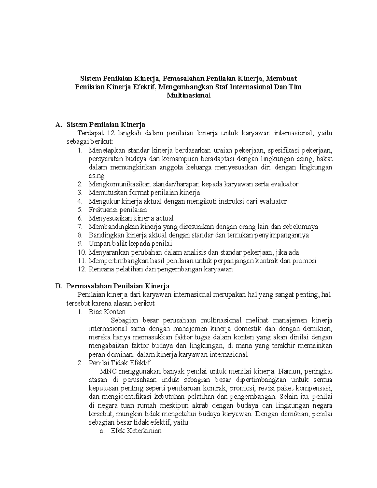 Sistem Penilaian Kinerja, Pemasalahan Penilaian Kinerja, Membuat ...