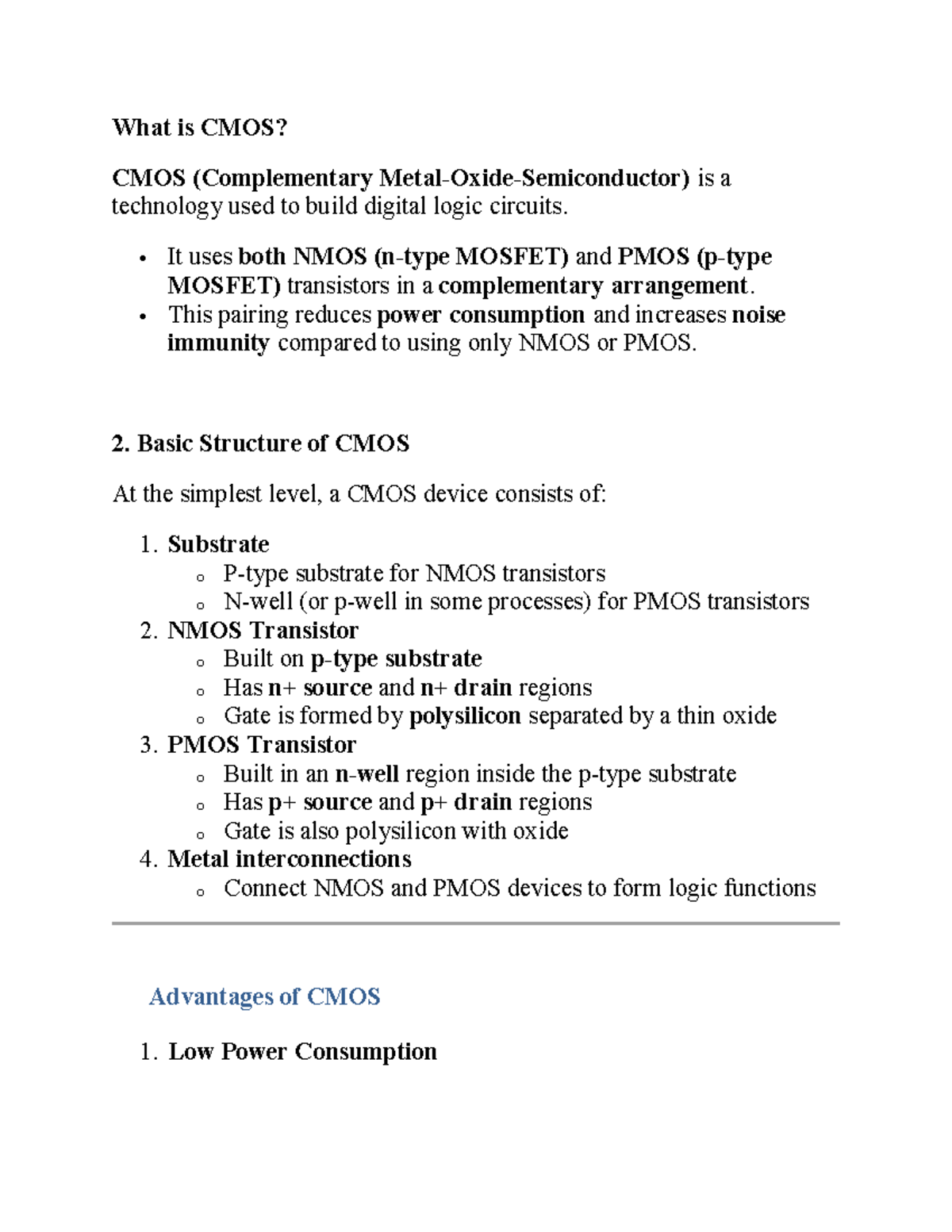 CMOS Technology Overview and Quality Metrics - CMOS 101 - Studocu