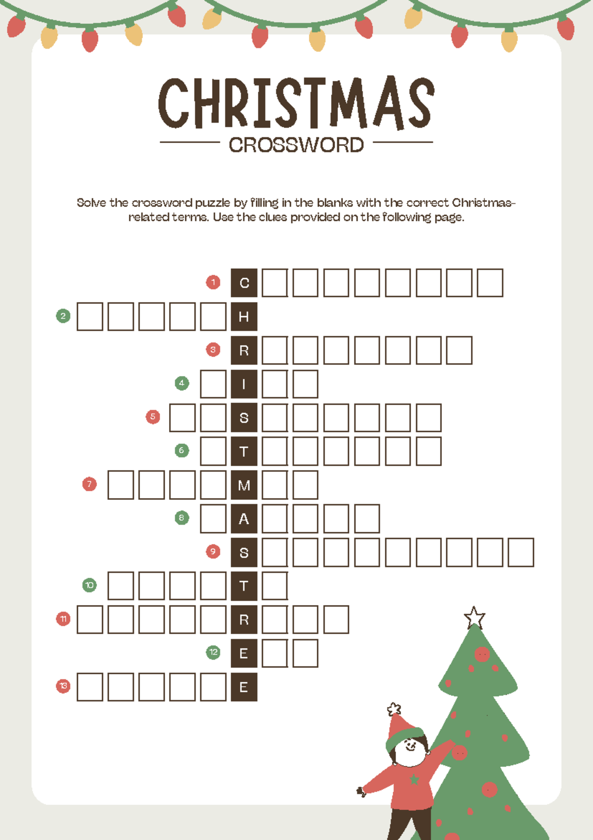 Christmas Crossword Puzzle Worksheet - Studocu