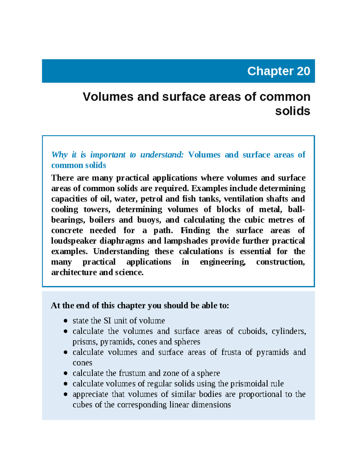 Chapter 20: Volumes & Surface Areas of Common Solids (ENGMATH 324 ...