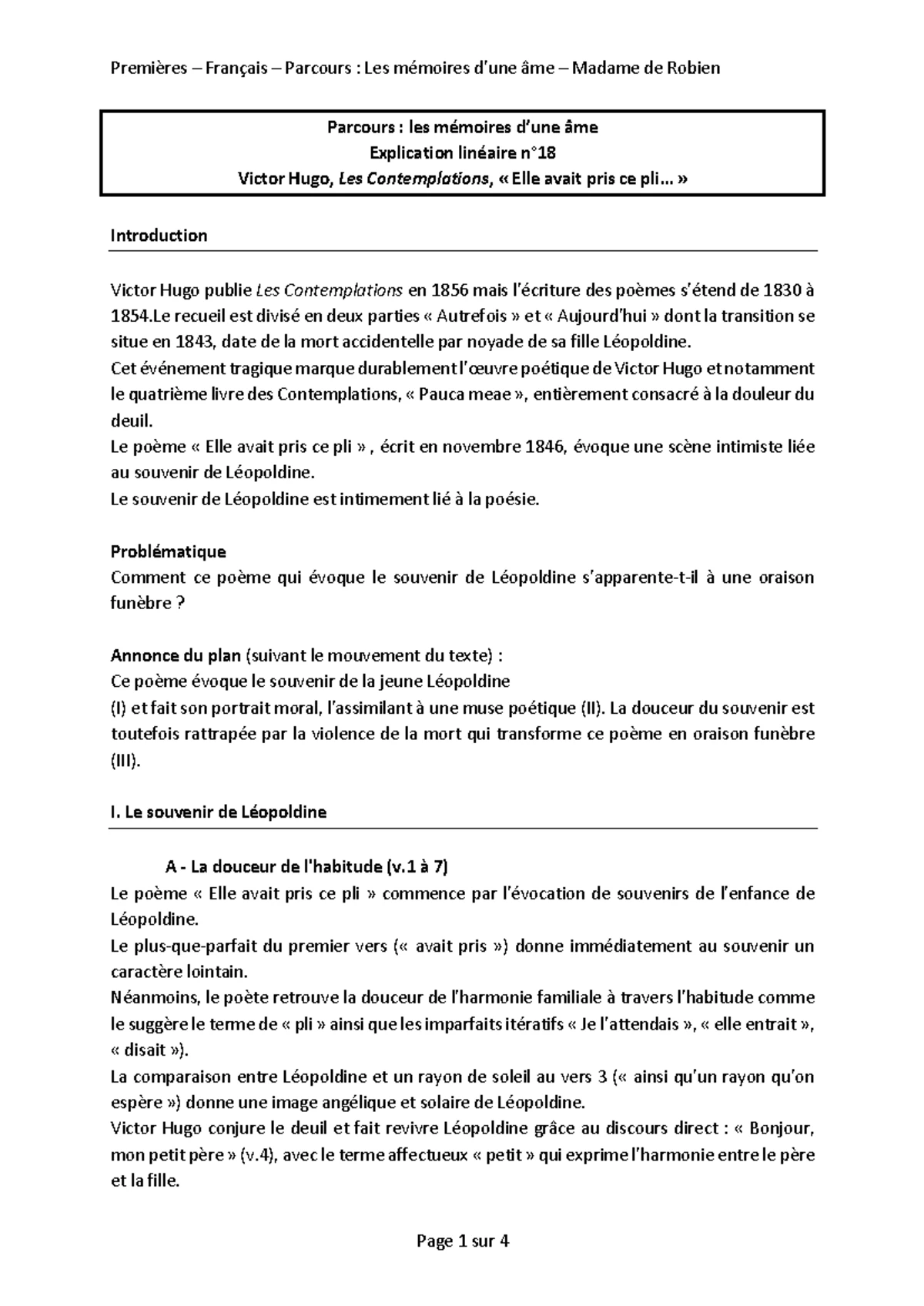AL 14 Graffigny - Analyse linéaire extrait lettres d'une péruvienne ...