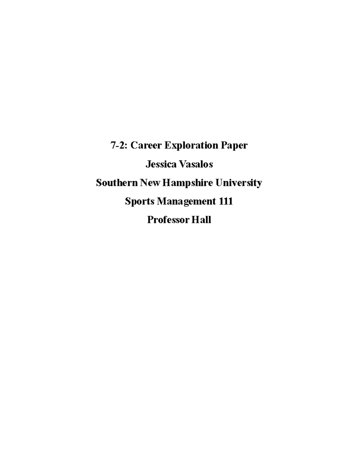 7-2 Career Exploration Paper: A Path in Sports Finance & Management ...