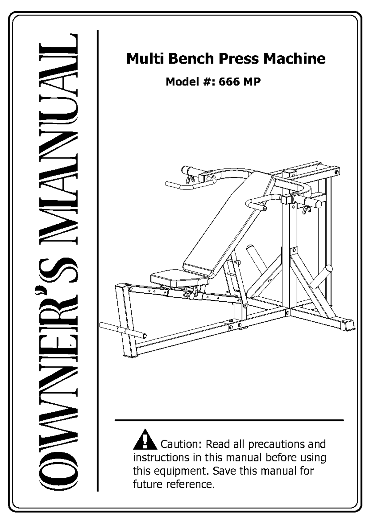 CF666 ST100 Multi Bench Press Machine Assembly Manual - Studocu