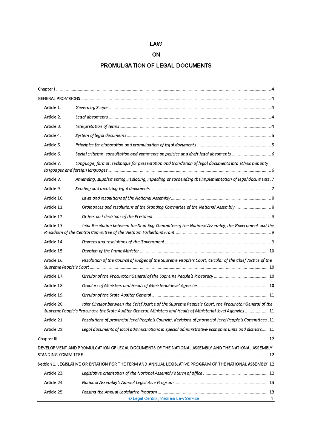 LAW ON PROMULGATION OF LEGAL DOCUMENTS (2025) - Chapter Overview - Studocu