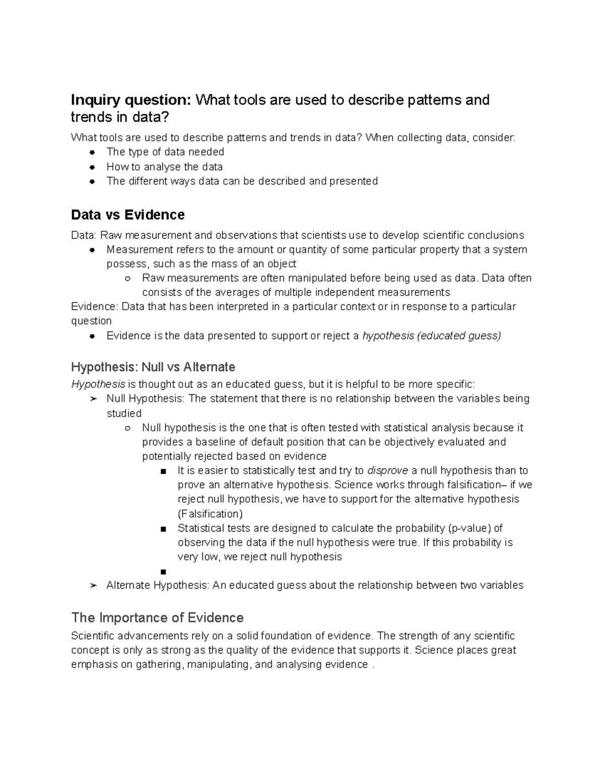 Science Extension Module 3: Tools for Analyzing Data Patterns and ...