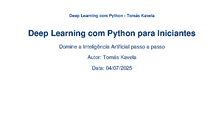 Deep Learning com Python: Guia Completo para Iniciantes - Studocu