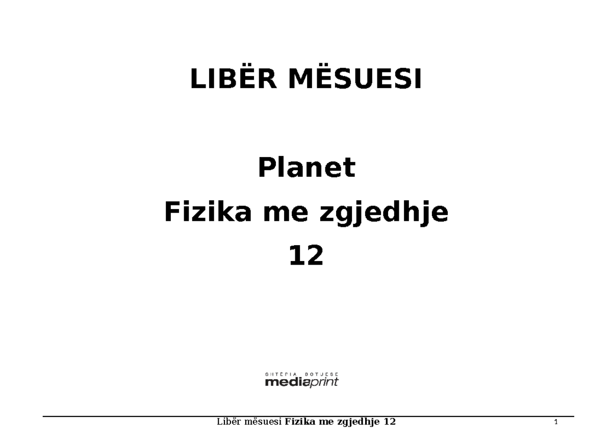 Fizika 12: Planet Mësimore për 2022-2023 (Kap. & Praktika) - Studocu