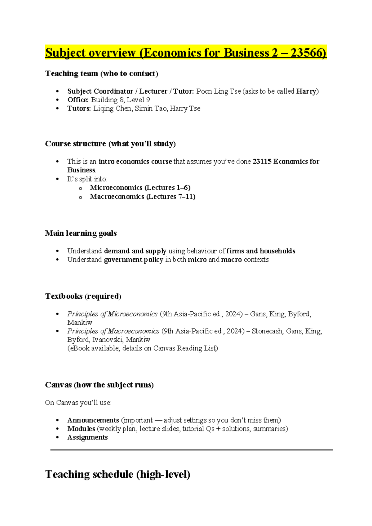 Economics for Business 2 (23566) - Comprehensive Subject Notes - Studocu