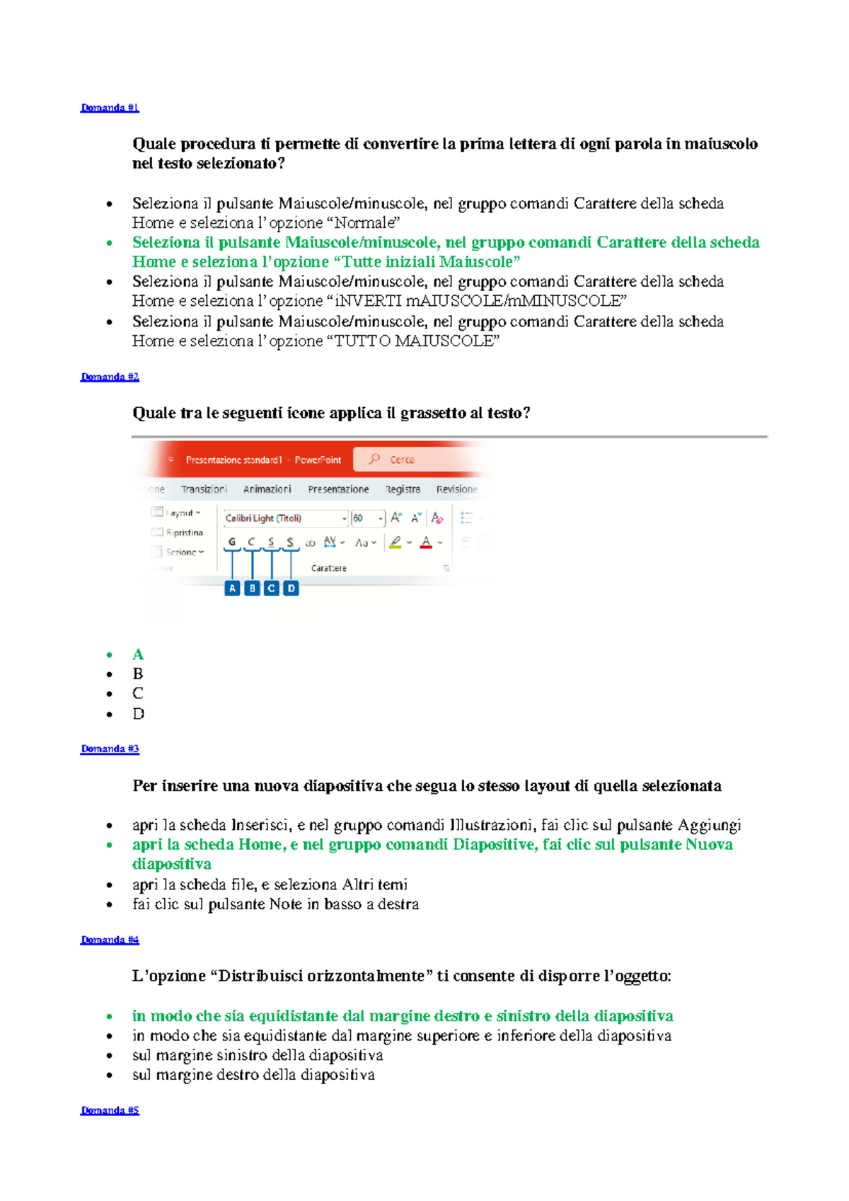 Risposte Corrette Test Completo EIPASS 7 - Domande di PowerPoint - Studocu
