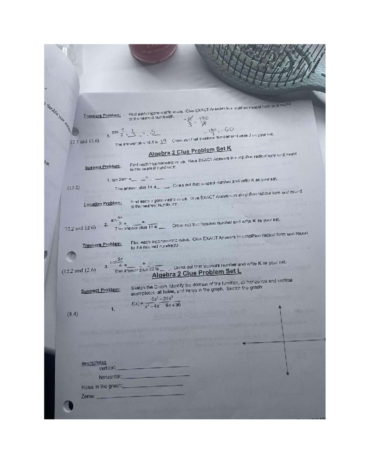 Algebra 2 Final Exam Review 2025: Trigonometric & Logarithmic Problems - Studocu