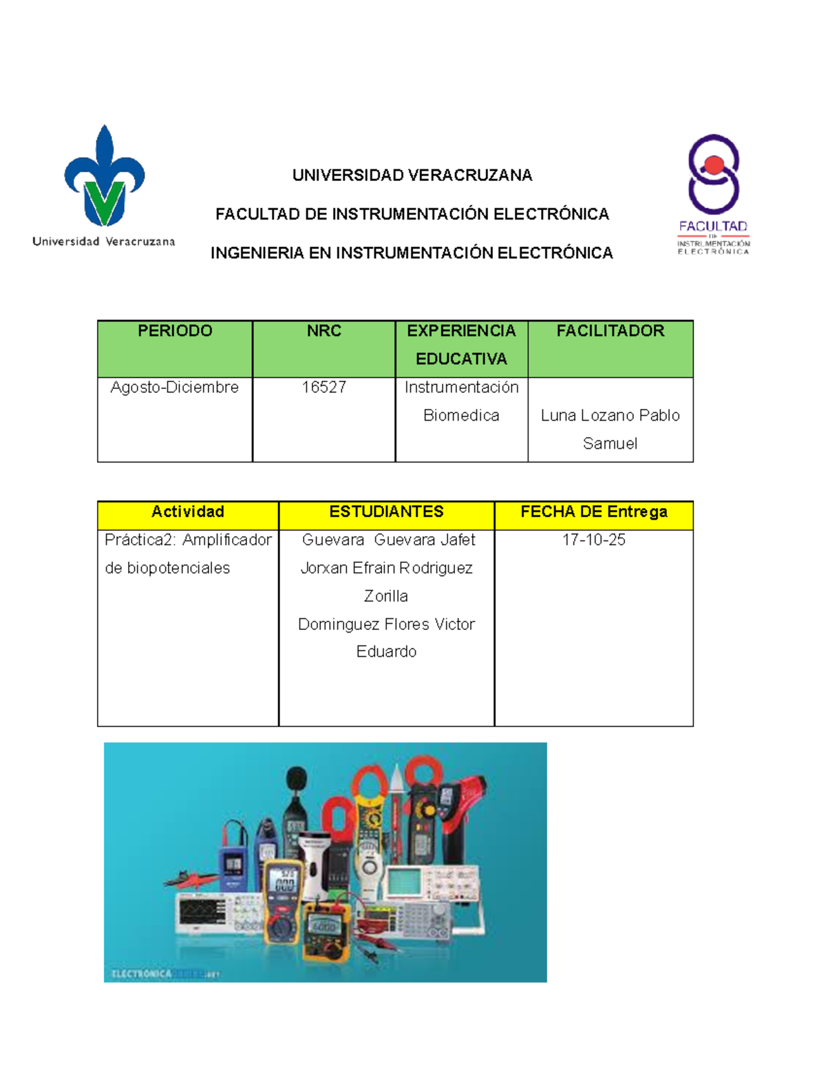 Práctica 2: Amplificador de Biopotenciales y CMRR para ECG - INGENIERIA ...