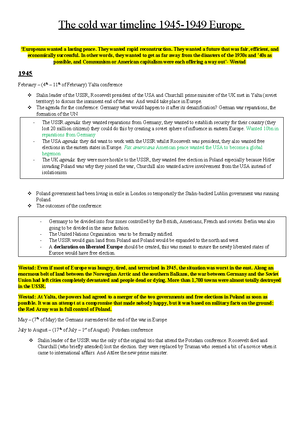 The Cold War 1945-1991 AQA A Level - The Cold War 1945- Soviet ...