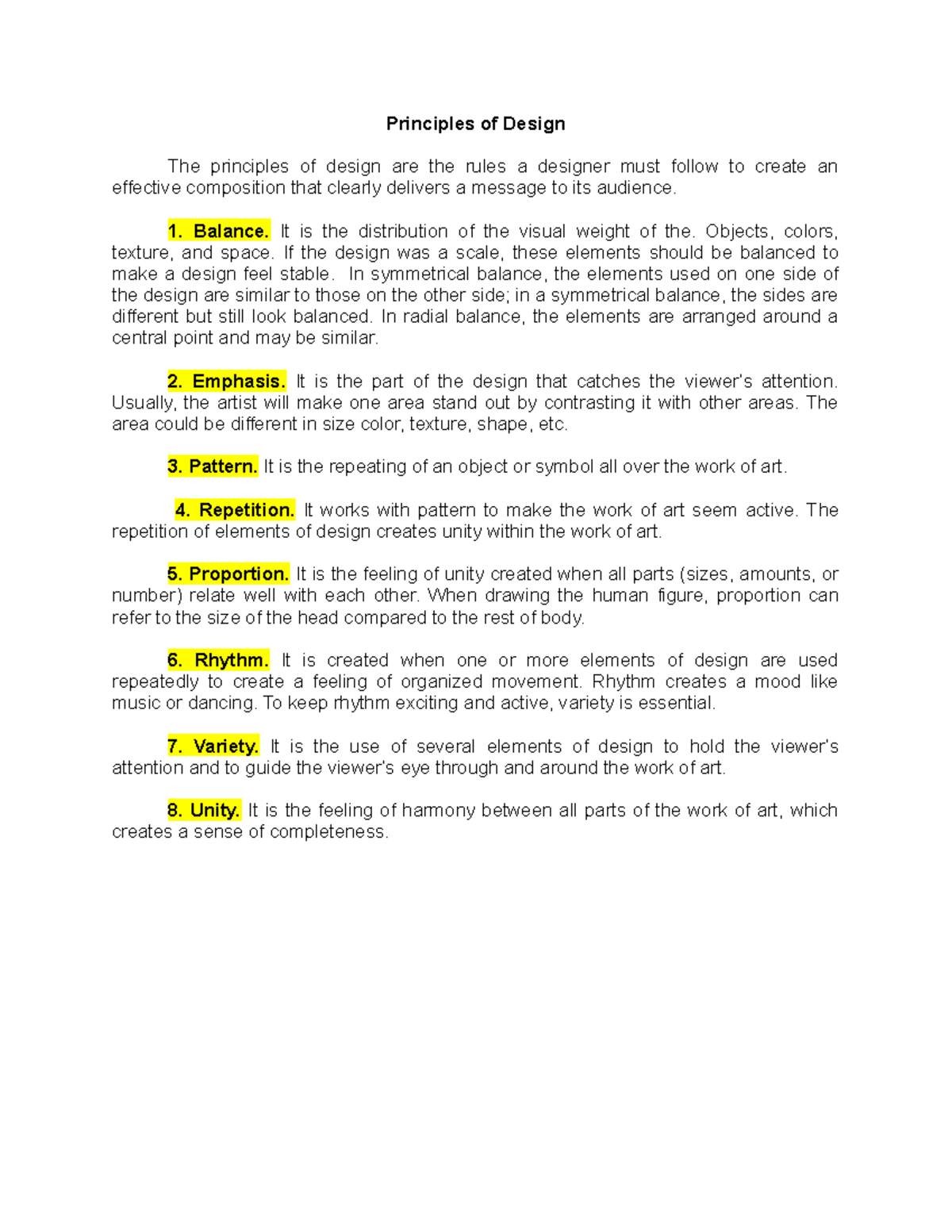 Principles-of-Design - Principles of Design The principles of design ...