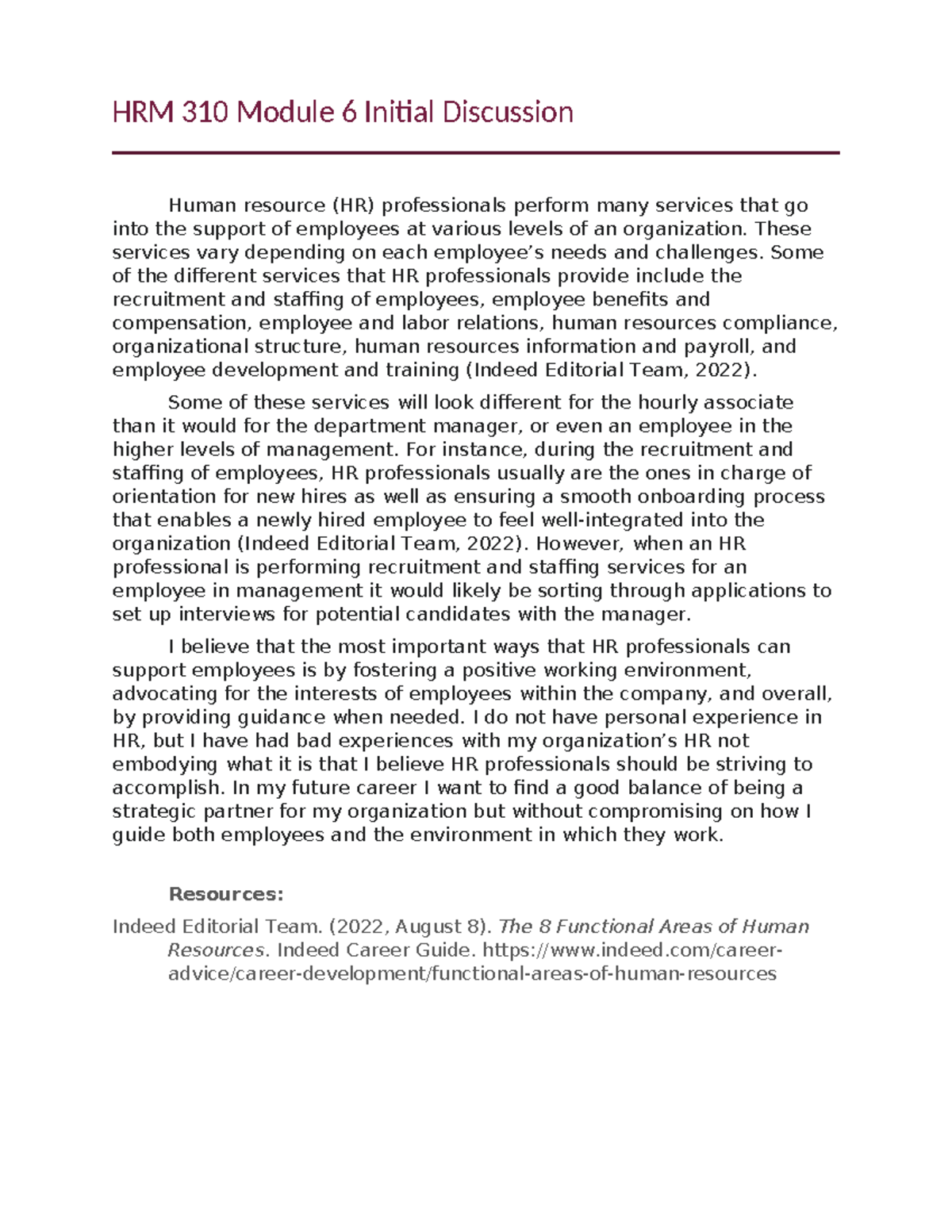 HRM 310 Module 6 Discussion Insights and Peer Responses - Studocu