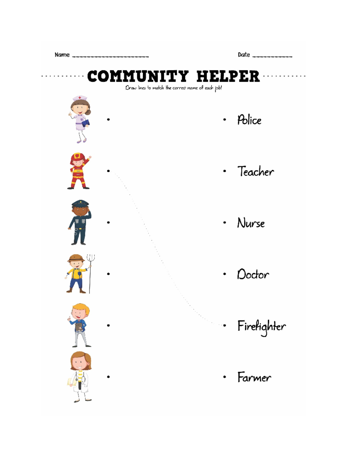 Bài tập lớp 4 - COMMUNITY HELPERS Matching Activity - Studocu